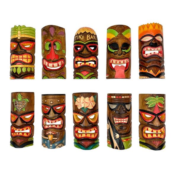 Zeckos | Accents | Piece Polynesian Party Hand Carved Island Style ...